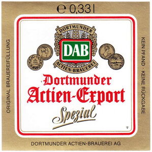 Drink Label: DAB Dortmunder Actien-Export Spezial (Dortmunder Actien ...