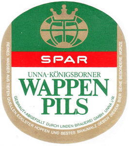 Drink Label: Spar Wappen Pils (Linden Brauerei GmbH, Germany, Federal ...