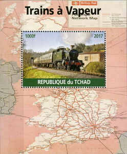 Stamp: Steam Trains (Chad: Illegal Stamps(Locomotives (2017)) Col:TD-IL ...