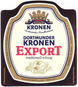 Drink Label: Kronen Export (Kronen Privatbrauerei Dortmund GmbH ...