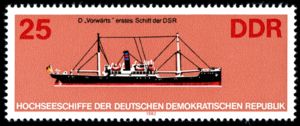 Stamp: DSR-ship "Forward" (Germany, Democratic Republic (DDR)(Ocean ...