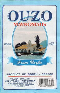 Drink Label: Ouzo Mavromatis (Mavrommatis E.A. O.E., GreeceCol:GR-APE ...