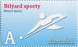 Stamp: Billard Sports Symbol (Turkmenistan(The 5th Asian Indoor and ...