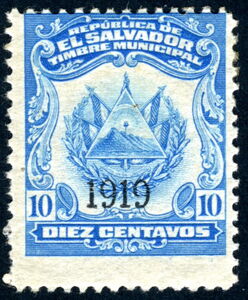 Stamp: Municipal Revenue with "1919" overprint (El Salvador: Revenue ...