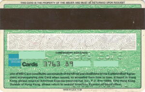 Bank Card: American Express classic HK-376389 (American Express, Hong ...
