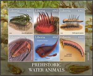 Stamp: Prehistoric Water Animals (Liberia(Prehistoric Water Animals ...