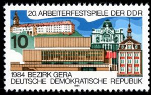 Stamp: Building, district Gera (Germany, Democratic Republic (DDR ...
