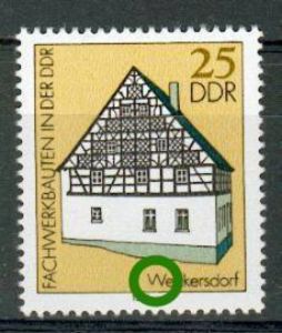 Stamp: Wohnstallhaus house alarm village (Germany, Democratic Republic ...