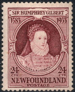 Stamp: Queen Elizabeth I (Newfoundland(350th Anniversary of Annexation by Sir Humphrey Gilbert ...