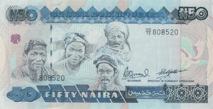 Banknote: 50 Naira (Nigeria(1984-2022 Issue) Wor:P-27c.3