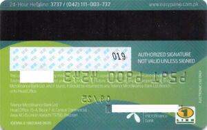 Bank Card: Easypaisa (Telenor Microfinance Bank Ltd., PakistanCol:PK-UP ...