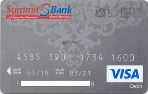 Bank Card: Summit Bank (Summit Bank, PakistanCol:PK-VI-0068
