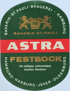 Drink Label: Astra Festbock (Bavaria Brauerei Hamburg, Germany, Federal ...