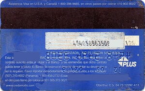 Tarjeta de Banco: Credomatic (BAC Panama, PanamáCol:PA-VI-0010