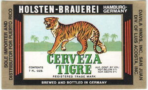 Drink Label: Holsten Cerveza Tigre (Holsten-Brauerei AG, Germany ...