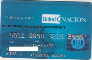 Bank Card: Ticket Nación (Banco de la Nación Argentina, ArgentinaCol:AR ...