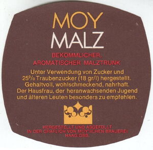 Drink Label: Moy Malz (Moy Brauerei Haag, Germany, Federal RepublicCol ...