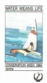 Stamp: Conservation Week 1984 Water means life Yachting (New Zealand ...