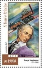 Známka: 190th Anniversary of the First Steam Locomotive (Svatý Tomáš a ...