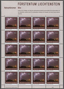 Stamp: Lightning over Bendern (Liechtenstein(Natural Phenomena) Col:LI ...