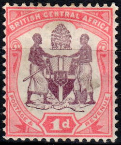 Stamp: Coat of Arms of BCA (white background) (British Central Africa ...