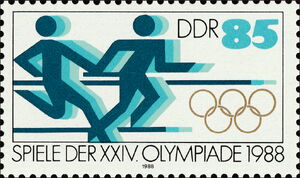 Stamp: Relay Race (Germany, Democratic Republic (DDR)(Summer Olympic ...