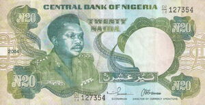 Banknote: 20 Naira (Nigeria(1984-2022 Issue) Wor:P-26h.2.2r
