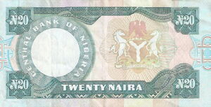 Banknote: 20 Naira (Nigeria(1984-2022 Issue) Wor:P-26h.2.2r