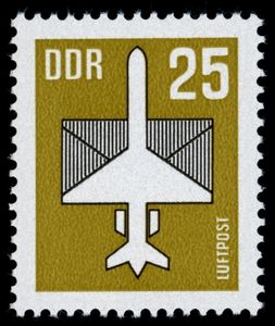 Stamp: Aeroplane and Envelope (Germany, Democratic Republic (DDR ...
