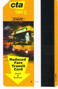 Transport Ticket: Bus - Reduced fare Transit card (CTA-Chicago, United ...
