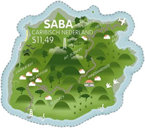 Sello: Map Of Saba (Saba(Map Of Island) Mi:BQ-SA 27