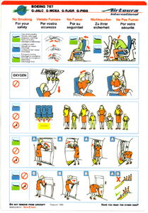 Safety Card: Boeing 757 G-jalc G-mcea G-rjgr G-pids (Airtours, United ...