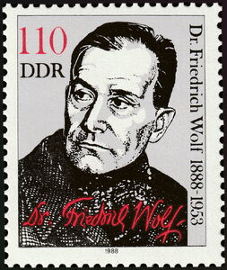 Stamp: 100th Birth Anniversary of Friedrich Wolf (Germany, Democratic ...