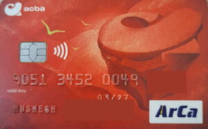 Bank Card: Acba Logo (Acba-Credit Agricole Bank, ArmeniaCol:AM-MI-0001