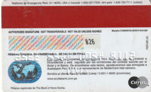 Tarjeta de Banco: Scotiabank ScotiaCard (Scotiabank, PerúCol:PE-MC-0004