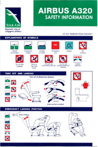 Safety Card: Airbus A320 (Silkair, SingaporeCol:SLK-SG-0001