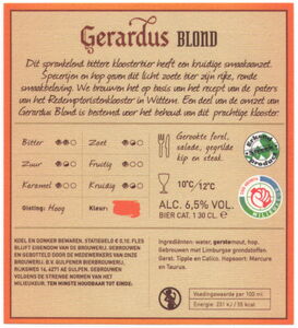 Drink Label: Gerardus Blond (Gulpener Bierbrouwerij, NetherlandsCol:NL ...