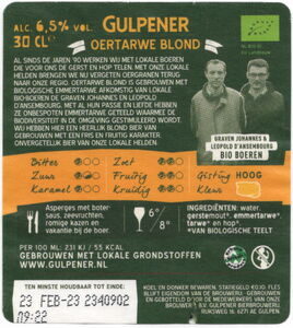 Drink Label: Gulpener Oertarwe Blond (Gulpener Bierbrouwerij, NetherlandsCol:NL-BEER-037689