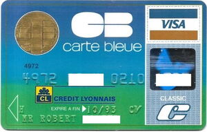 Bank Card: Carte Bleue (Credit Lyonnais, FranceCol:FR-VI-0049.05