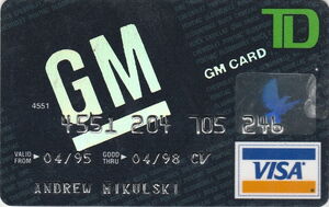 Bank Card: GM Card (TD Canada Trust / The Toronto Dominion Bank, CanadaCol:CA-VI-0078