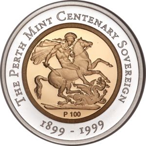 Coin: 100 Dollars (Perth Mint Centenary Sovereign) (Australia ...