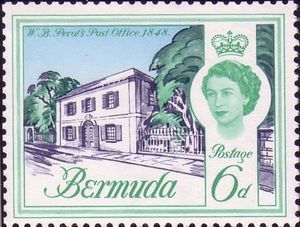 Stamp: Perot's Post Office, 1848 (Bermuda(Queen Elizabeth II Pictorials ...