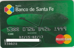 Bank Card: Mastercard Banco de Santa Fe (Banco Santa Fe, ArgentinaCol ...