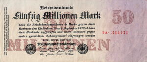 Banknote: 50,000,000 Mark (Germany(1923 4th Issues - Reichsbanknote ...