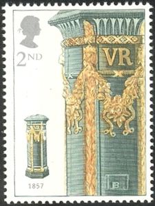 Stamp: Green Pillar box, 1857 (United Kingdom of Great Britain ...