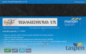 Bank Card: taspen mandiri syariah - GPN (Mandiri Syariah, IndonesiaCol ...
