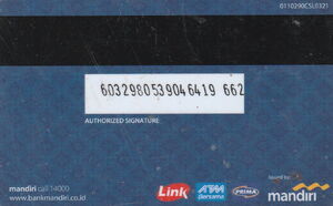Tarjeta de Banco: Bank Mandiri - Chicken GPN (Bank Mandiri ...