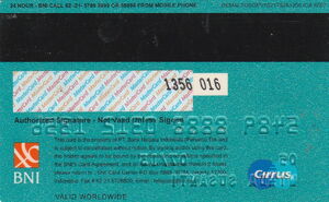 Bank Card: BNI Credit Card (Bank BNI, IndonesiaCol:ID-MC-0117.01