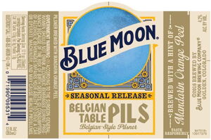 Drink Label: Blue Moon - Belgian Table Pils - Belgian-Style Pilsner ...