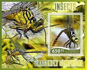 Stamp: Insects Dragonflies Gomphidae (Congo, Dem. Rep. (Kinshasa ...